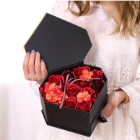 China Pink Diamond Preserved Rose Flower Packaging Boxes Bouquet Box Handmade for sale