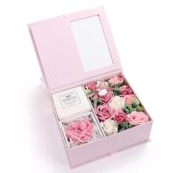 China Valentine'S Day Paperboard Cardboard Black Flower Box For Red Roses Gift Soap Flower Bulk for sale