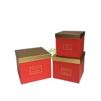 China Cardboard Hamper Floral Square Flower Box Rigid Gold Foil Stamping For Rose Packaging for sale
