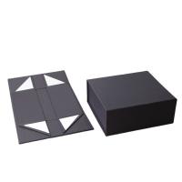 China Sustainable Magnetic Folding Gift Box Black Paper Foldable Box Cardboard Flat Pack for sale