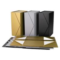 China Orange Cardboard Treat Boxes / Collapsible Gift Box With Magnetic Closure for sale