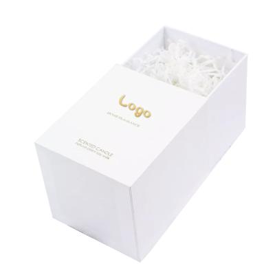 China 10*10*12cm Luxury Custom Scented 30cl Candle Box Tube Packaging With Gold Foil Print Logo for sale