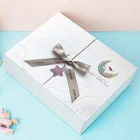 China OEM Embellished Ribbon Rigiding Double Door Flat Pack Gift Boxes  Custom Order for sale