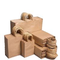 China ODM/OEM Screen Printing Brown Kraft Paper Pouch Bag Gift Bags Bulk Carry Out for sale