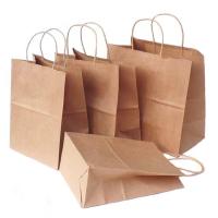 China ODM/OEM Screen Printing Brown Kraft Paper Pouch Bag Gift Bags Bulk Carry Out for sale