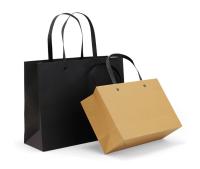 China OEM Kraft Paperboard Goodie Bags With Handles Retail Shopping Tote for sale