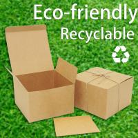 China Square Recyclable Paper Kraft Cardboard Gift Boxes 6x6x4 Inch For Bakery Cupcake for sale