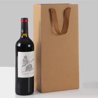 China Drawstring Handle Recyclable Paper Kraft Wine Bottle Bags Coated Paper Matt Laminantion for sale