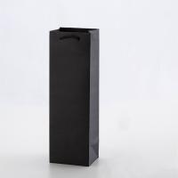 China Drawstring Handle Recyclable Paper Kraft Wine Bottle Bags Coated Paper Matt Laminantion for sale
