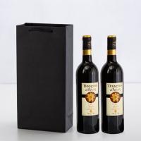 China Drawstring Handle Recyclable Paper Kraft Wine Bottle Bags Coated Paper Matt Laminantion for sale