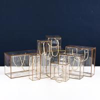 China Simple Folding PET PVC Tote Transparent Plastic Pvc Box Gift Packaging With Handle for sale