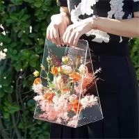 China Transparent PET Clear Plastic Favor Boxes Handbag Customizable PVC Box for sale