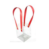 China Factory Wholesale Custom Simple Transparent  Clear PVC Tote Gift Bags Plastic Packaging Bag With Handle for sale