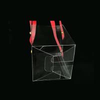 China Factory Wholesale Custom Simple Transparent  Clear PVC Tote Gift Bags Plastic Packaging Bag With Handle for sale