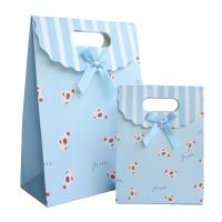 China Custom Logo Recyclable Grey Board Gift Bag with UV Printing for sale