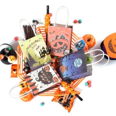 China Custom Printed Halloween Kraft Paper Food Bags 10x12in Recycled for sale