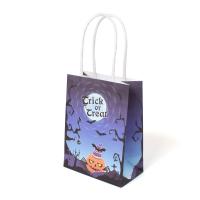 China Custom Printed Halloween Kraft Paper Food Bags 10x12in Recycled for sale