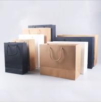China Custom Biodegradable Kraft Paper Shopping Bag 12x8in with Drawstring for sale