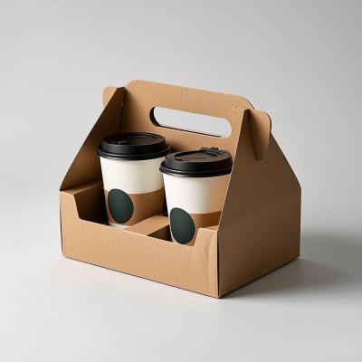 China Fixed Anti-spill Reusable Beverage Packing Box for Takeout Coffee and Beverages for sale