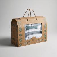 China Customizable Color-Printed Eco-Friendly Reusable Bedding Packaging Gift Box with Window and Rope Handle for sale