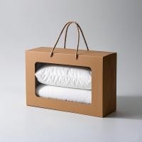 China Customizable Color-Printed Eco-Friendly Reusable Bedding Packaging Gift Box with Window and Rope Handle for sale