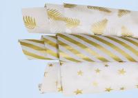 China Custom Recycled Materials Golden Printing Foldable Wrapping Tissue Paper for Gift Packaging for sale