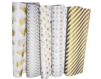 China Custom Recycled Materials Golden Printing Foldable Wrapping Tissue Paper for Gift Packaging for sale