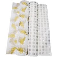 China Custom Recycled Materials Golden Printing Foldable Wrapping Tissue Paper for Gift Packaging for sale