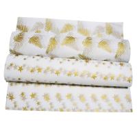 China Custom Recycled Materials Golden Printing Foldable Wrapping Tissue Paper for Gift Packaging for sale