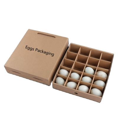 China Custom Eco-friendly Quail 20 Eggs Box with Handle - Brown Corrugated Cardboard Egg Carton for Packaging for sale