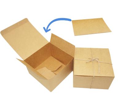 China 6x6x4 Inch Food Grade Kraft Paper Gift Box with 350g Recyclable Material for Chocolate and Bakery for sale