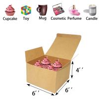 China 6x6x4 Inch Food Grade Kraft Paper Gift Box with 350g Recyclable Material for Chocolate and Bakery for sale