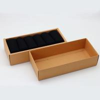 China Customized Printing Recycled Kraft Paper Socks Packaging Box with MOQ 500pcs for sale
