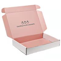China Custom Print Corrugated Brown Kraft Paper Post Mail Shipping  Fashion Tuck Top Cosmetic Clothing Packaging Box for sale