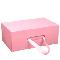 China Bulk Cheap Custom Logo Corrugated Paper  Boxes with Handle Carry Box for Shoes T-shirt Clothing Trousers for sale