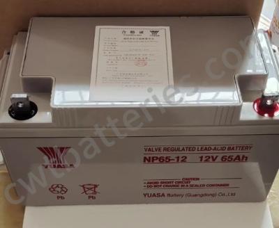 China YUASA NP65-12 12V 65Ah Valve Battery VRLA Battery New Original for sale