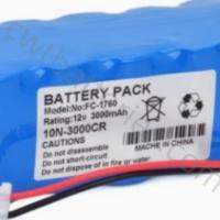 China Fukuda FC-1760 Defibrillator Medical Batteries Replacement 10N-3000SCR 12V 3000mAh for sale
