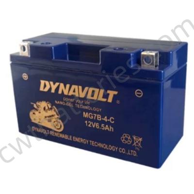 China Nano Gel Motorcycle Dyna Battery Replacement 12V 6.5Ah MG7B-4-C for sale