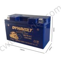 China Nano Gel Motorcycle Dyna Battery Replacement 12V 6.5Ah MG7B-4-C for sale