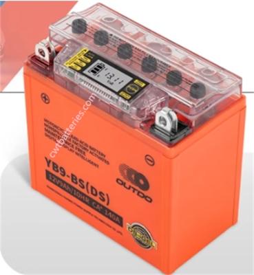 China Smart 12V 9AH ATV Battery Digital Display For Quad Bike OUTDO YB9-BS DS for sale