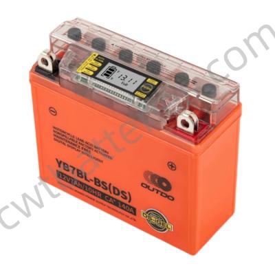 China Swappable OUTDO YB7BL-BS DS Motorcycle Lead Acid Battery 12V 7Ah for sale