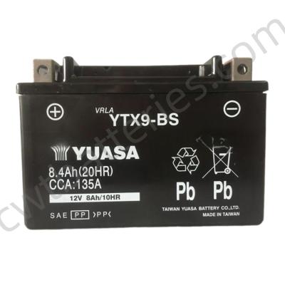 China Custom YUASA YTX9-BS Motorcycle Battery 12V 8Ah For Hyosung GT250 GV MS1 MS3 for sale