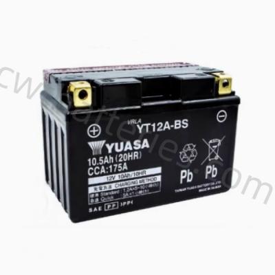 China YUASA YT12A-BS Motorbike Battery Replacement 12V 10Ah For Metabolite Scooters for sale