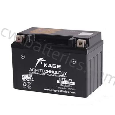 China Sealed KAGE GTZ12S Technology AGM Motorcycle Battery Gel Batteries 12V 10.5Ah for sale