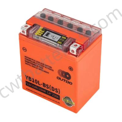 China OUTDO YB10L-BS Motorcycle Scooter Lead Acid Battery 12V 10Ah Nonspillable for sale