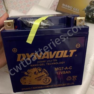 China Dynavolt MG7-A-C Nano Gel Battery Motorbike Battery Replacement 12V 8Ah for sale