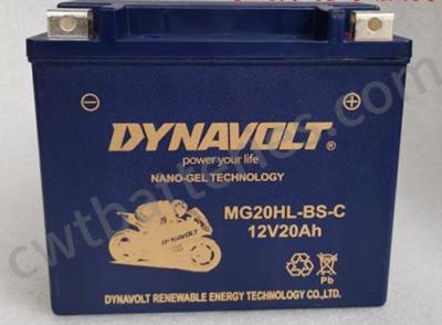 China Motorcycle Nano Gel Jet Ski Batteries 12V 20Ah Dynavolt MG20HL-BS-C for sale