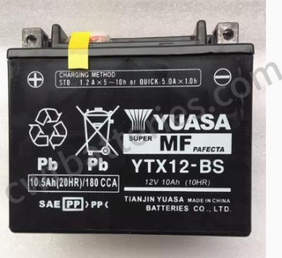 China Yuasa YTX12-BS AGM Motorcycle Battery 12V 10Ah 10HR CCA:180 for ATVs for sale
