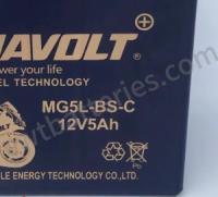 China Nano Gel MG5L-BS-C Dynavolt Motorcycle Battery 12V 5Ah CCA:170 OEM for sale