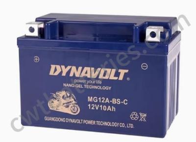China Dynavolt MG12A-BS-C Nano Gel Motorcycle Battery 12V 10Ah Customized for sale